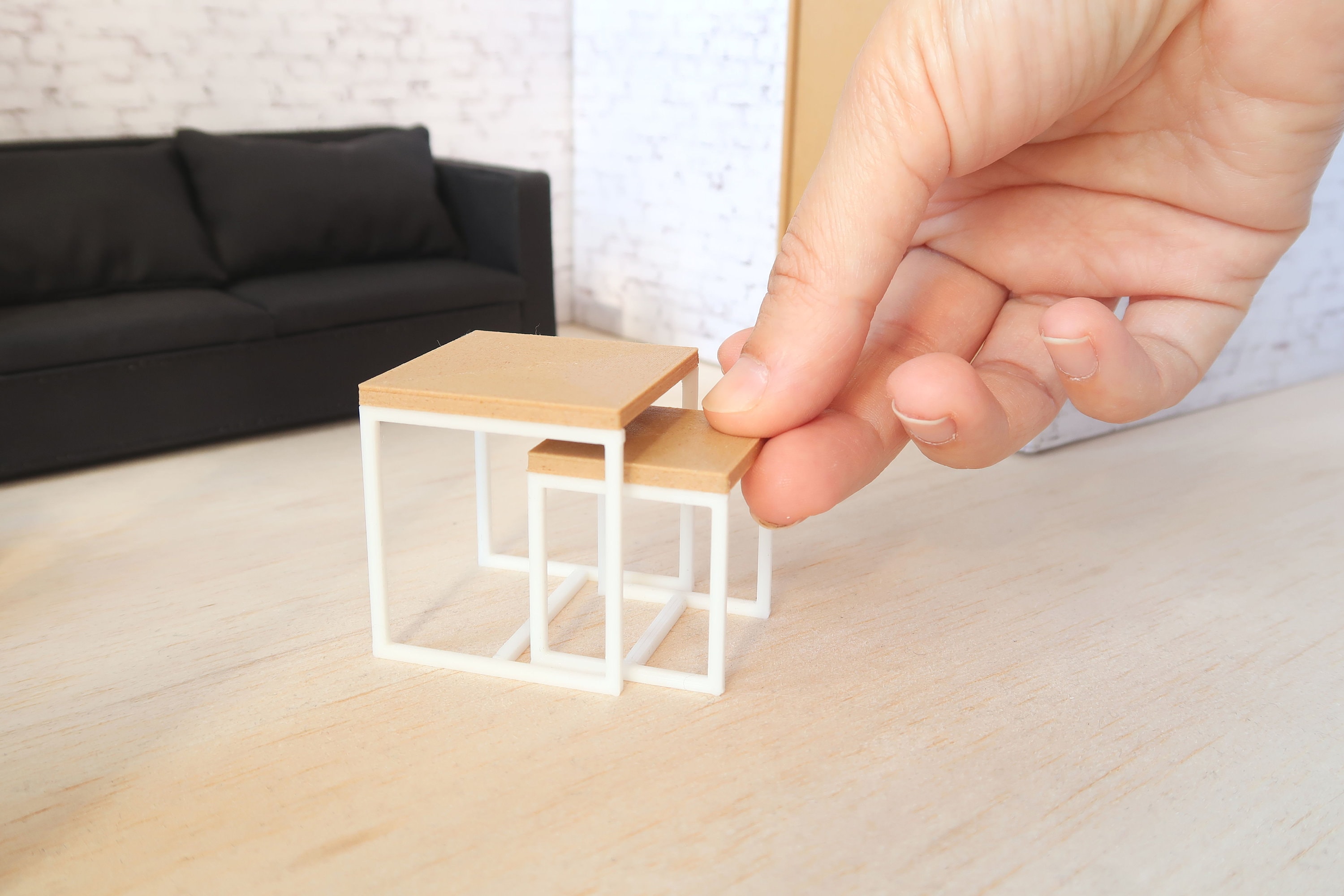 Modern Miniature Side Tables for Dollhouse 1:12th Scale Set - Etsy