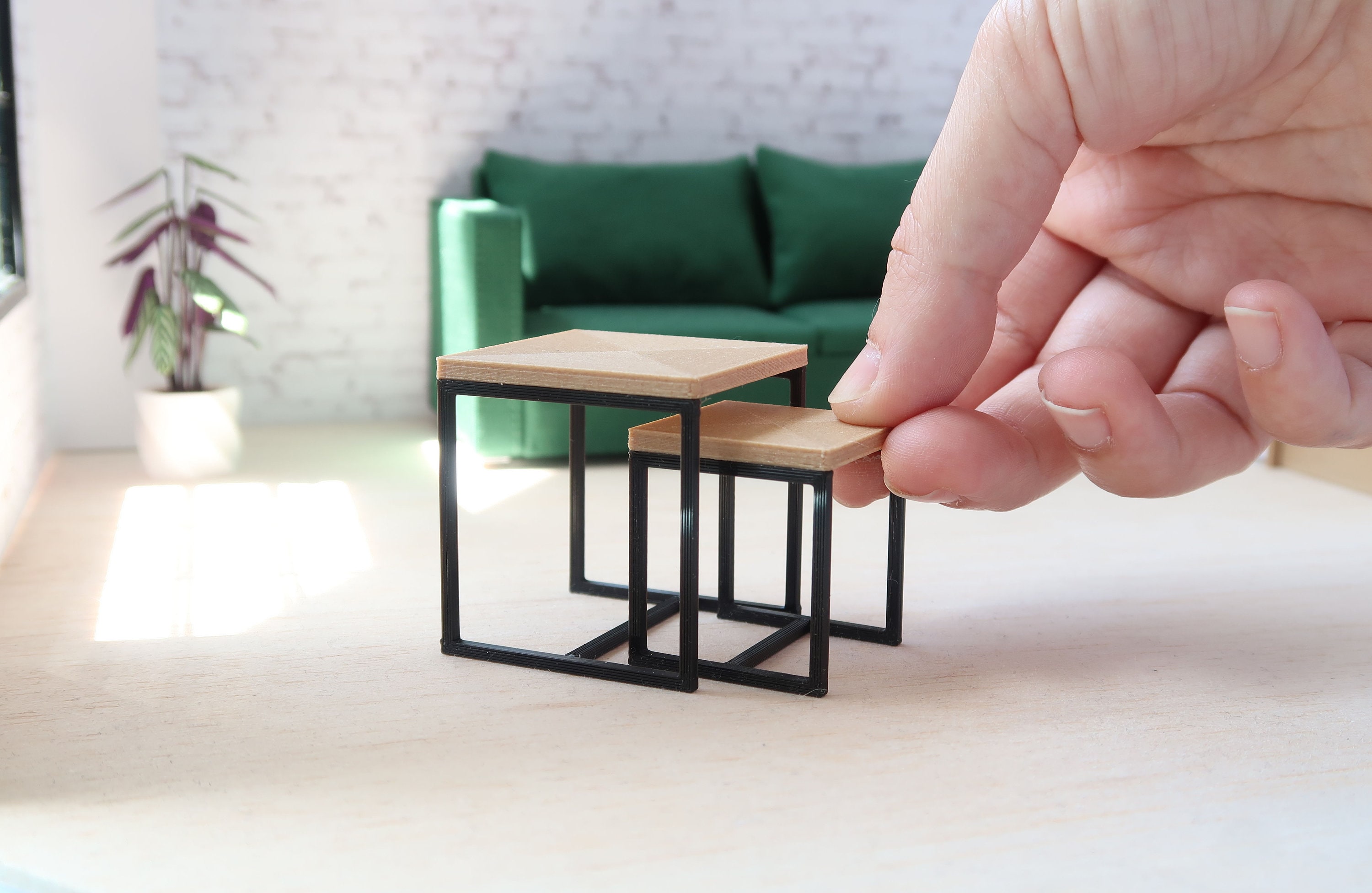 Modern Miniature Side Tables for Dollhouse 1:12th Scale Set - Etsy