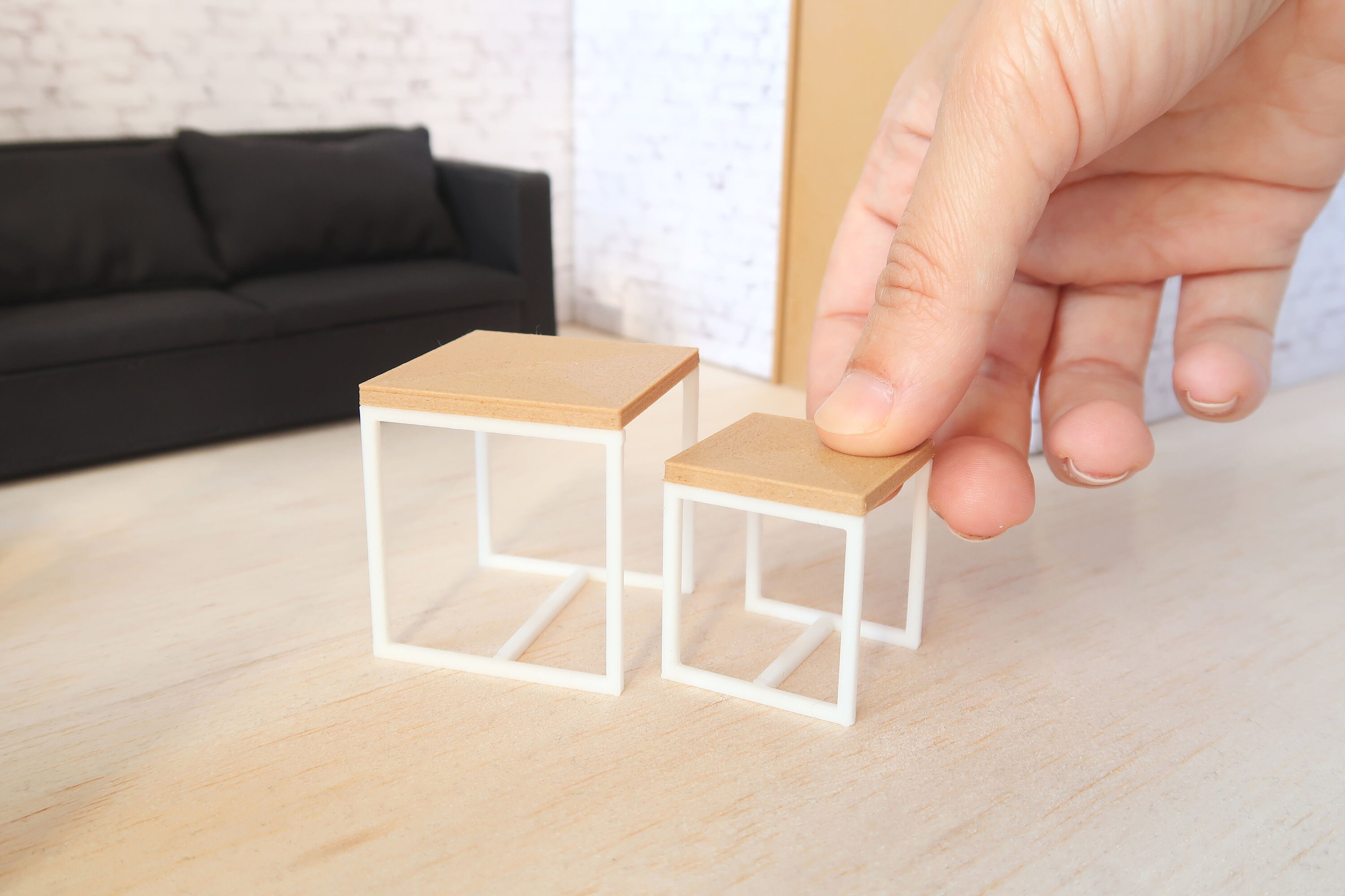 Modern Miniature Side Tables for Dollhouse 1:12th Scale Set - Etsy