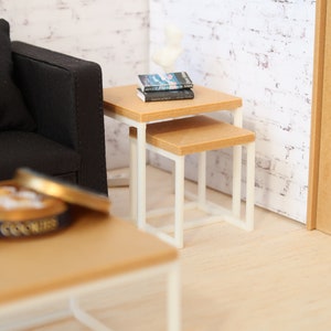 Modern Miniature Side Tables for Dollhouse, 1:12th Scale, Set of 2 ...