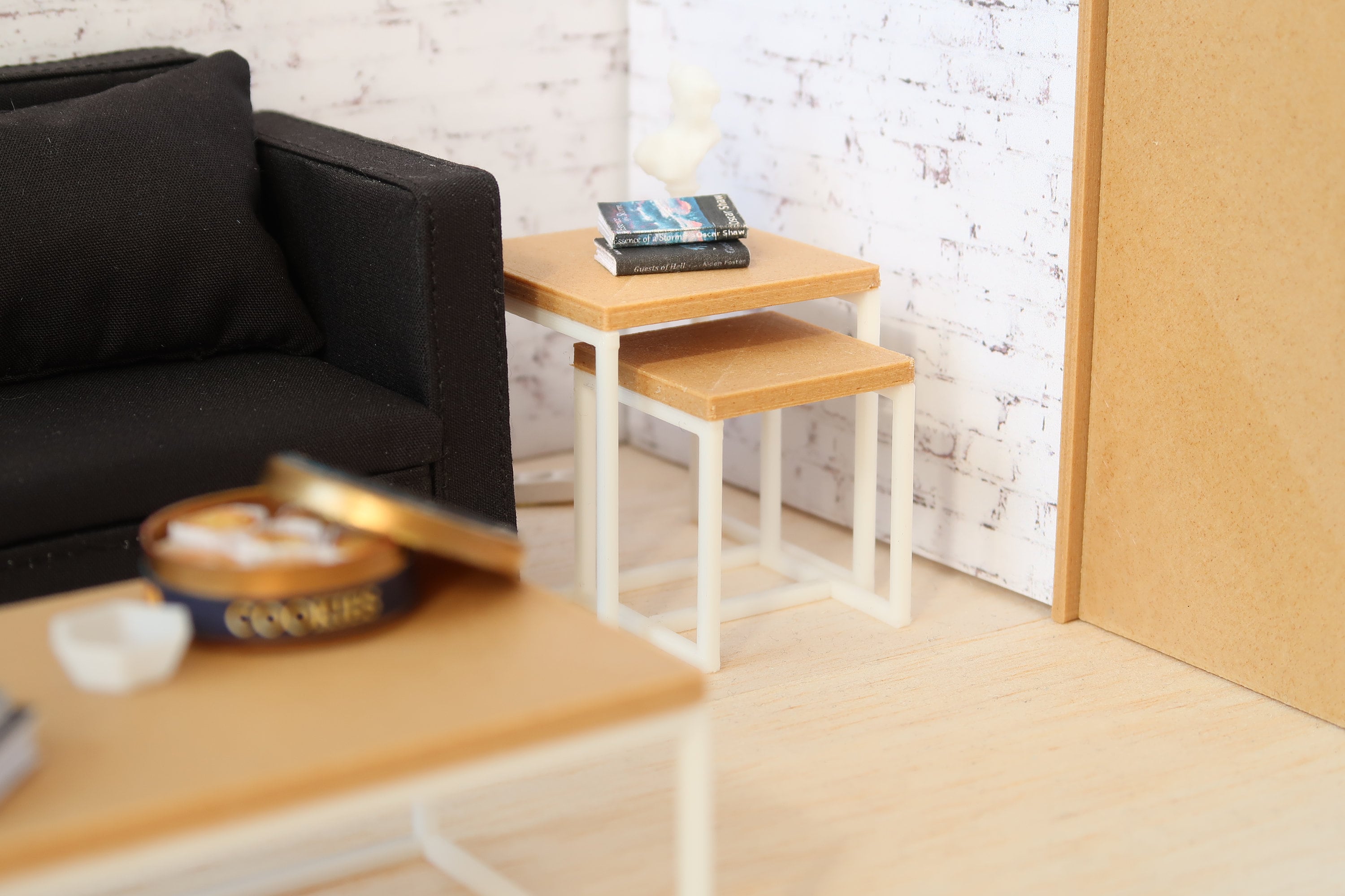 Modern Miniature Side Tables for Dollhouse 1:12th Scale Set - Etsy