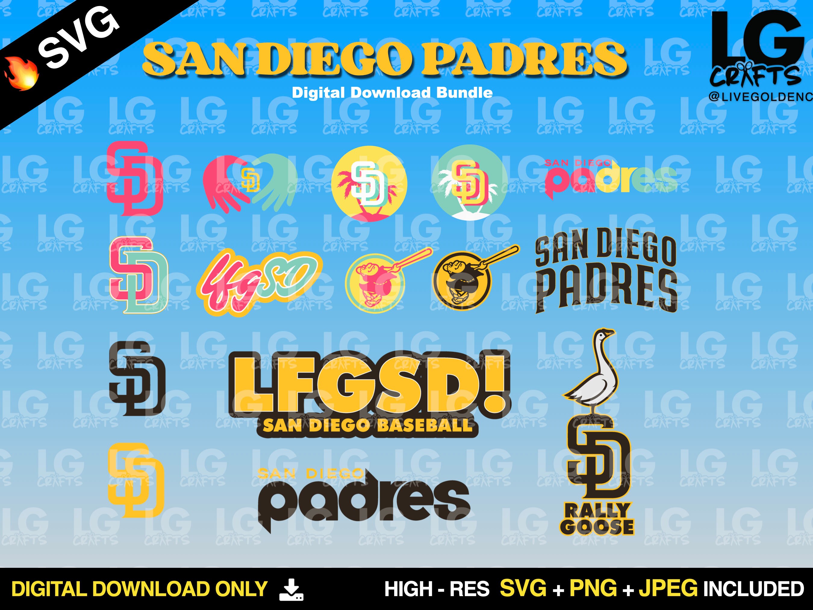 San Diego Padres Stencil - Etsy