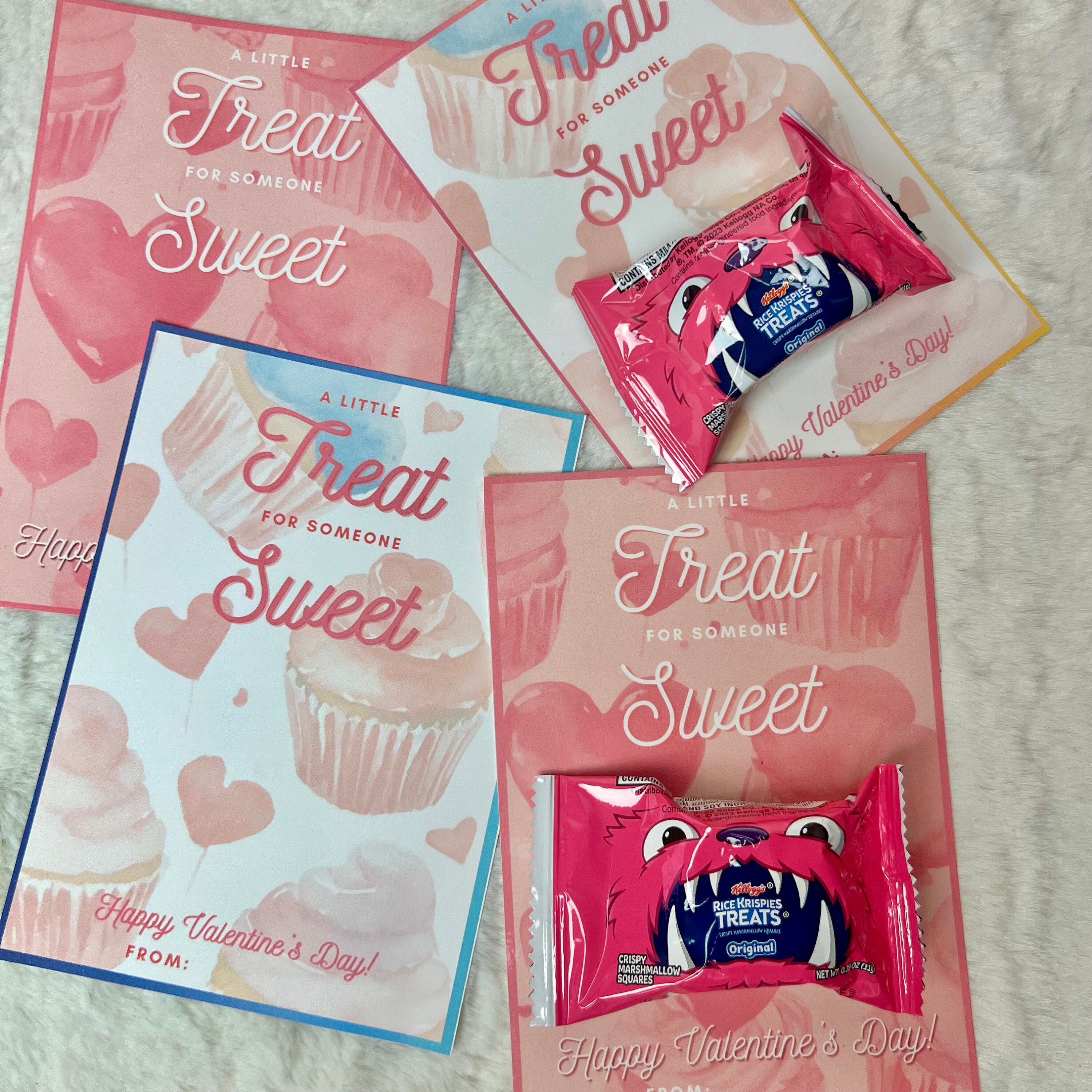 Printable Valentine Sweet Treat Pink, Colorful, Easy Kids Diy for Any ...