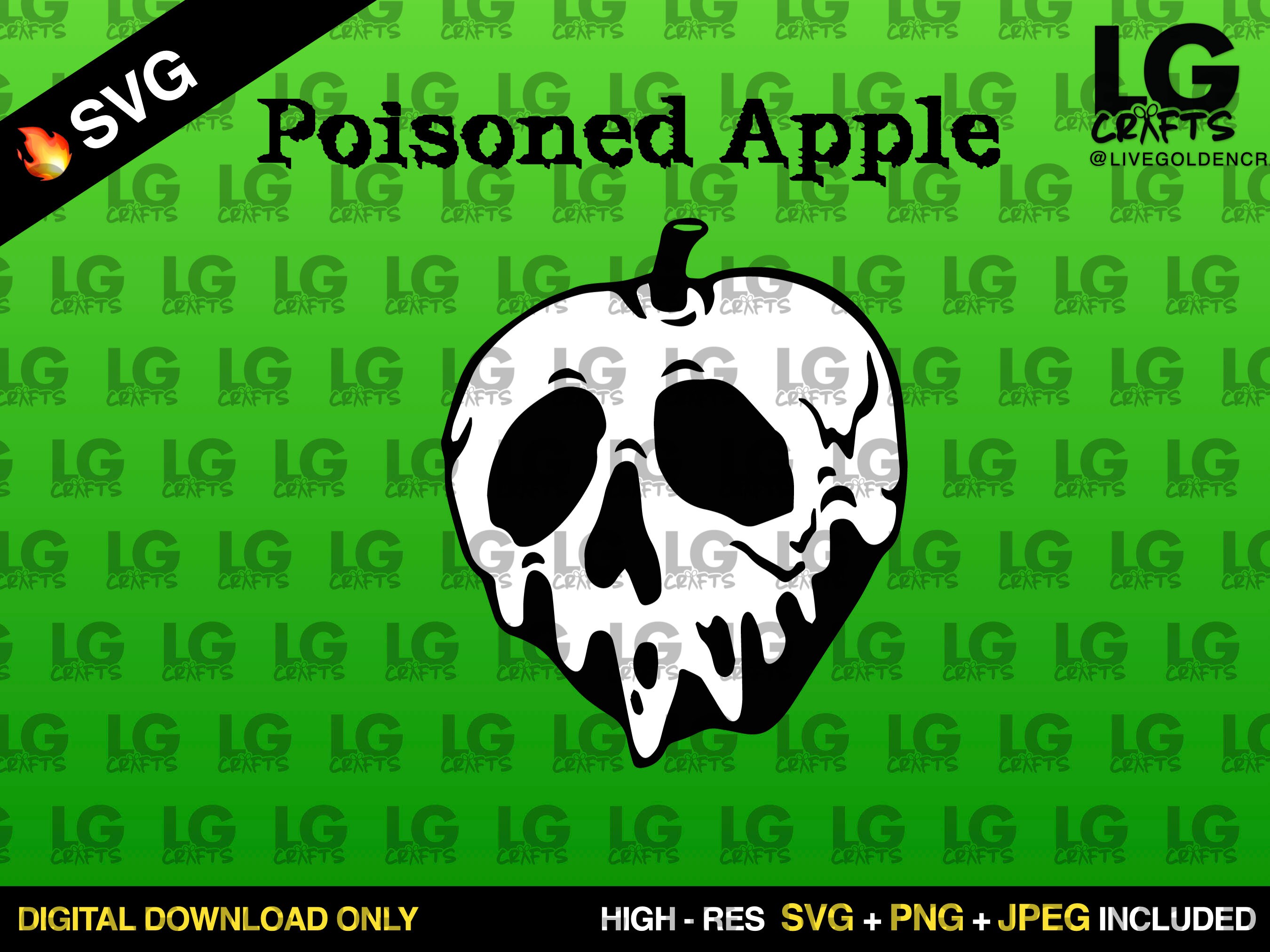 Poisoned Apple Cut File SVG PNG JPEG Digital Download Files - Etsy