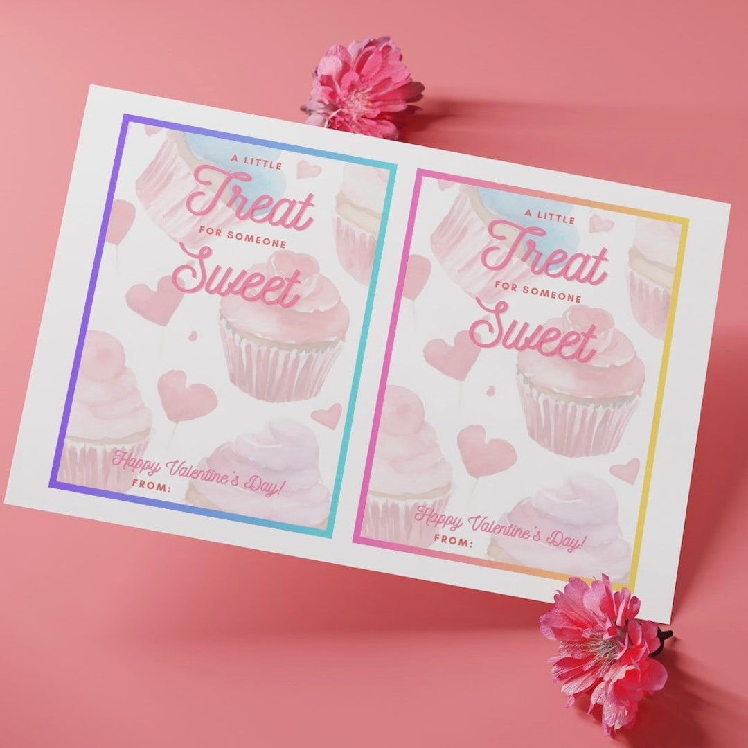 Printable Valentine Sweet Treat Pink, Colorful, Easy Kids Diy for Any ...