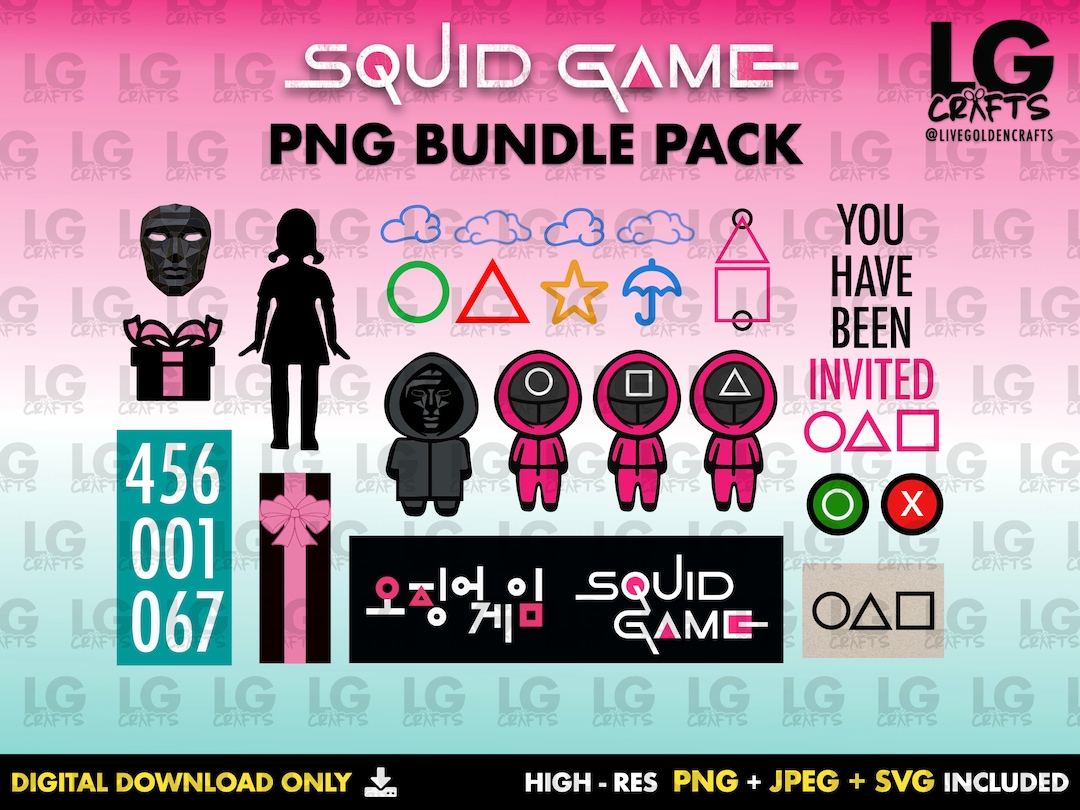 Squid Game PNG Bundle- Instant Digital Download- 19 PNG With ...