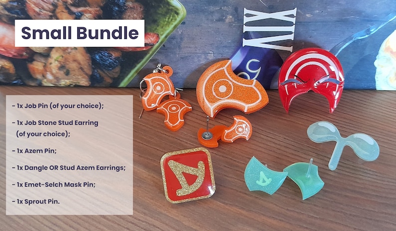 FFXIV Bundle, Final Fantasy XIV Gift Bundle, FFXIV Job Stones, Azem Pin ...