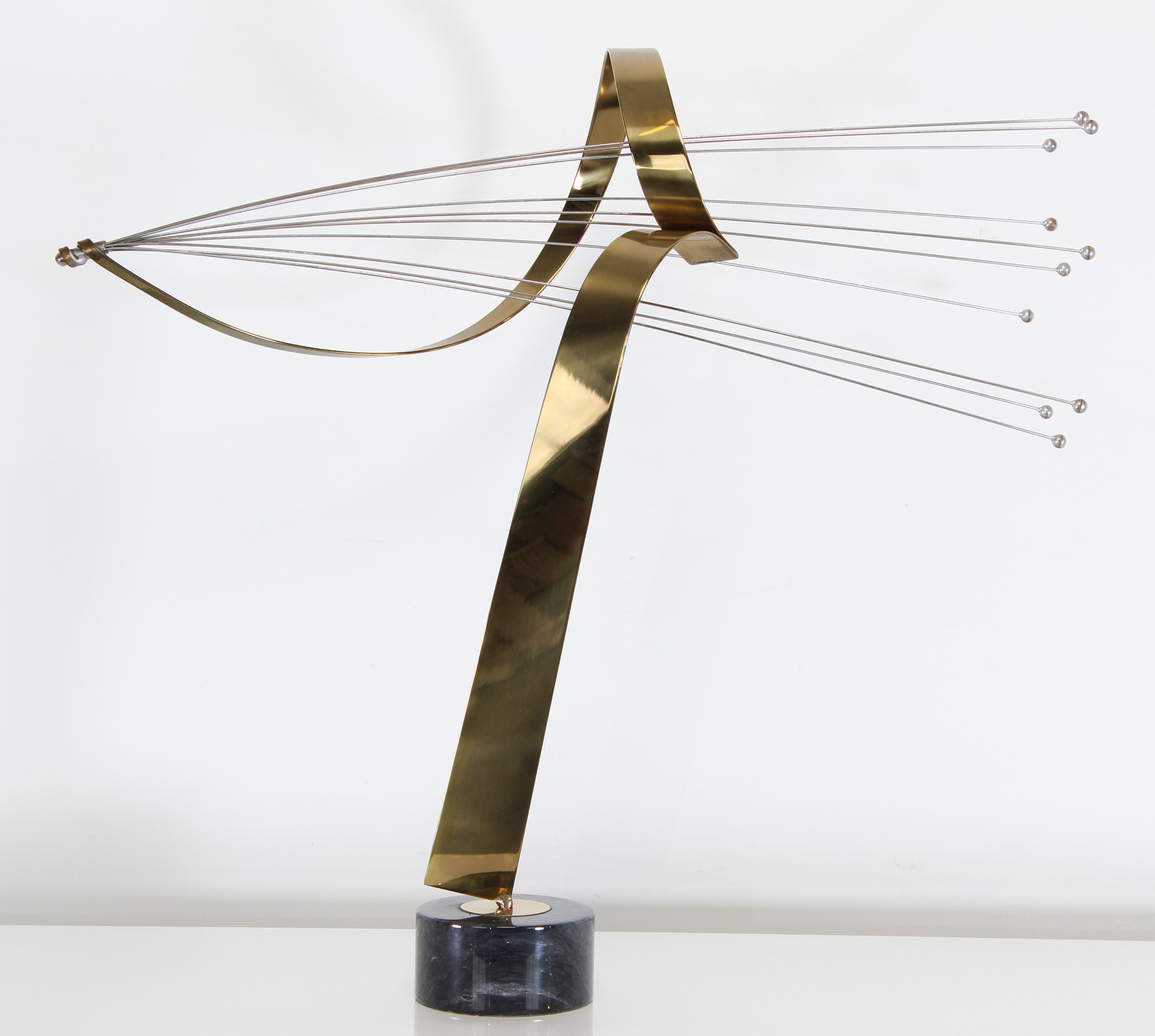 Curtis Jere Brass Spray Sculpture on Marble Base With Pedestal, 1970 - Etsy