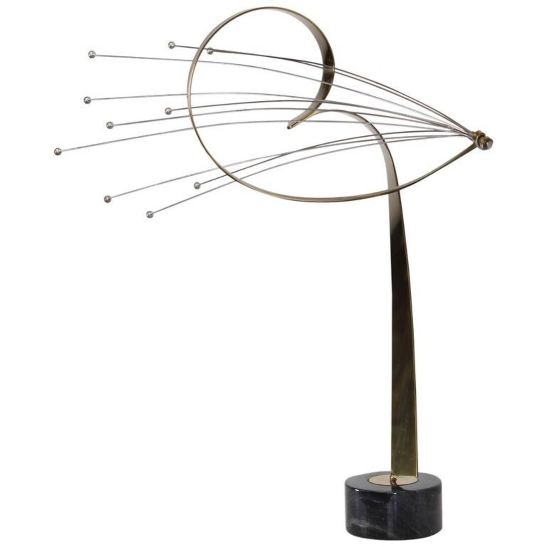 Curtis Jere Brass Spray Sculpture on Marble Base With Pedestal, 1970 - Etsy
