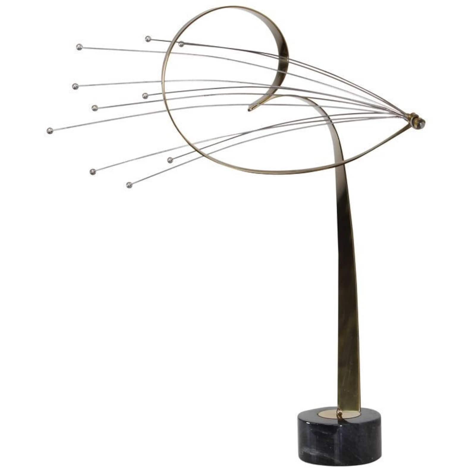 Curtis Jere Brass Spray Sculpture on Marble Base With Pedestal, 1970 - Etsy