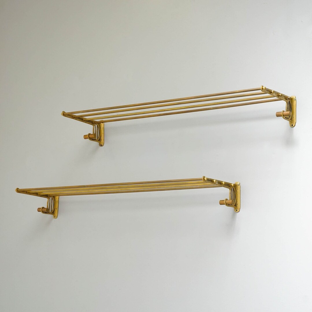 Pair of 20th Century Brass Luggage Racks - Etsy