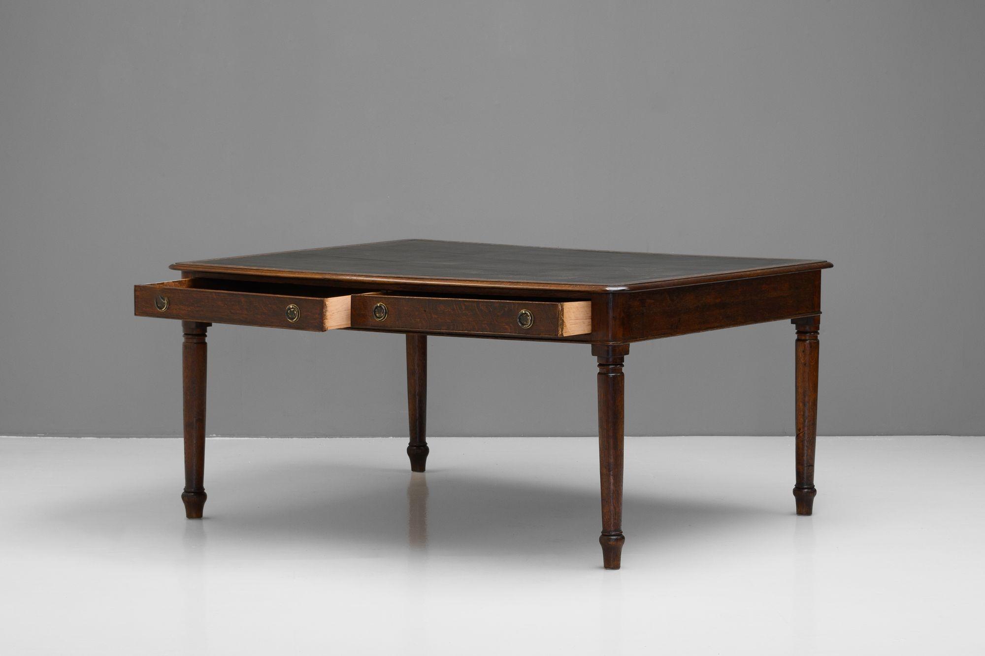 19th Century Oak Writing Table - Etsy