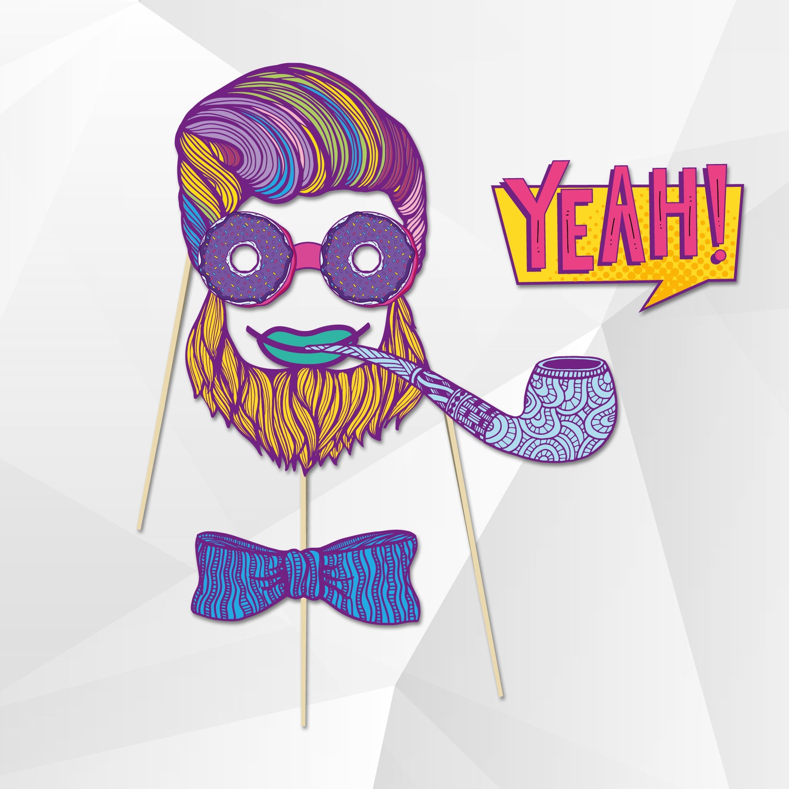 Pop Art Photo Booth Stylish Photo Booth Props For Teenagers | Etsy