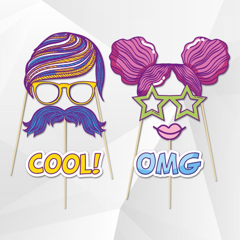 Pop Art Photo Booth Stylish Photo Booth Props For Teenagers | Etsy