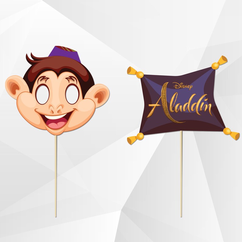 Aladdin Photo Booth Props Printable Aladdin Birthday Party | Etsy