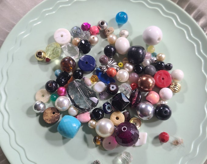 Mixed Beads Craft Lot, Colorful Bead Assortment, Loose Bulk Beads ...