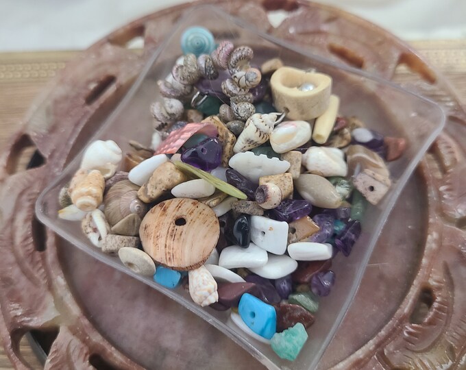 Boho Hippie Stone Chip, Bone, Shell Mixed Lot, Bulk Lot, Drilled ...