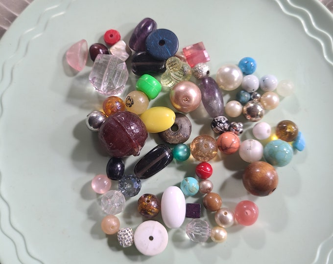 Mixed Beads Craft Lot, Colorful Bead Assortment, Loose Bulk Beads ...