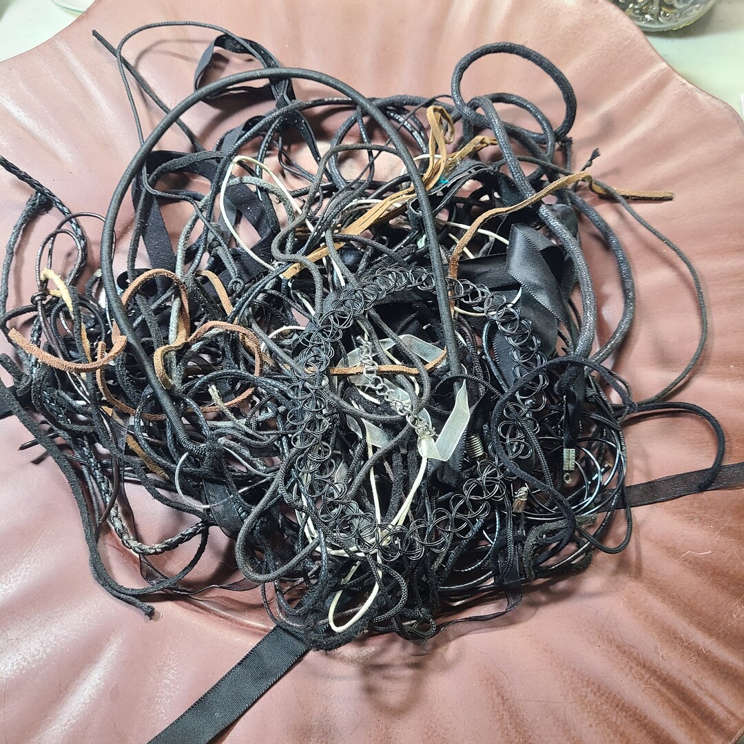 Ribbons, String, Strands, Cords Craft Lot, Craft Kit, Scrap Grab Bag ...