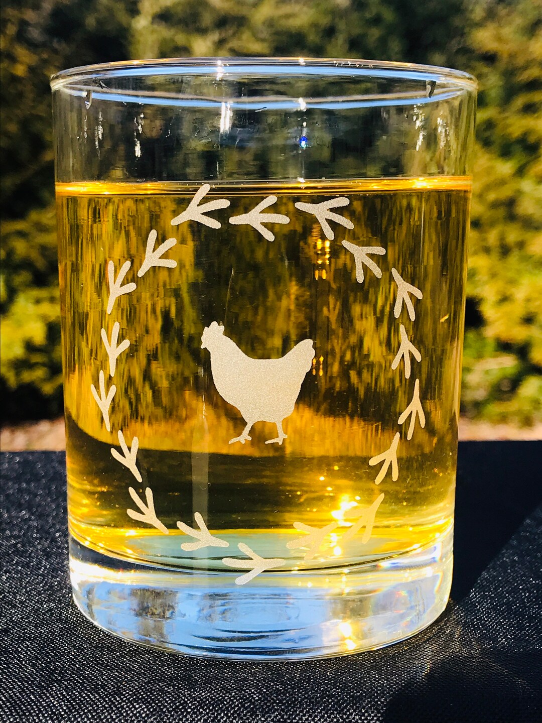 Chicken Glass, Etched Chicken Glass, Personalized Chicken Glass, Gift ...