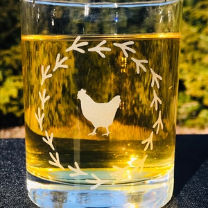 Chicken Glass, Etched Chicken Glass, Personalized Chicken Glass, Gift ...