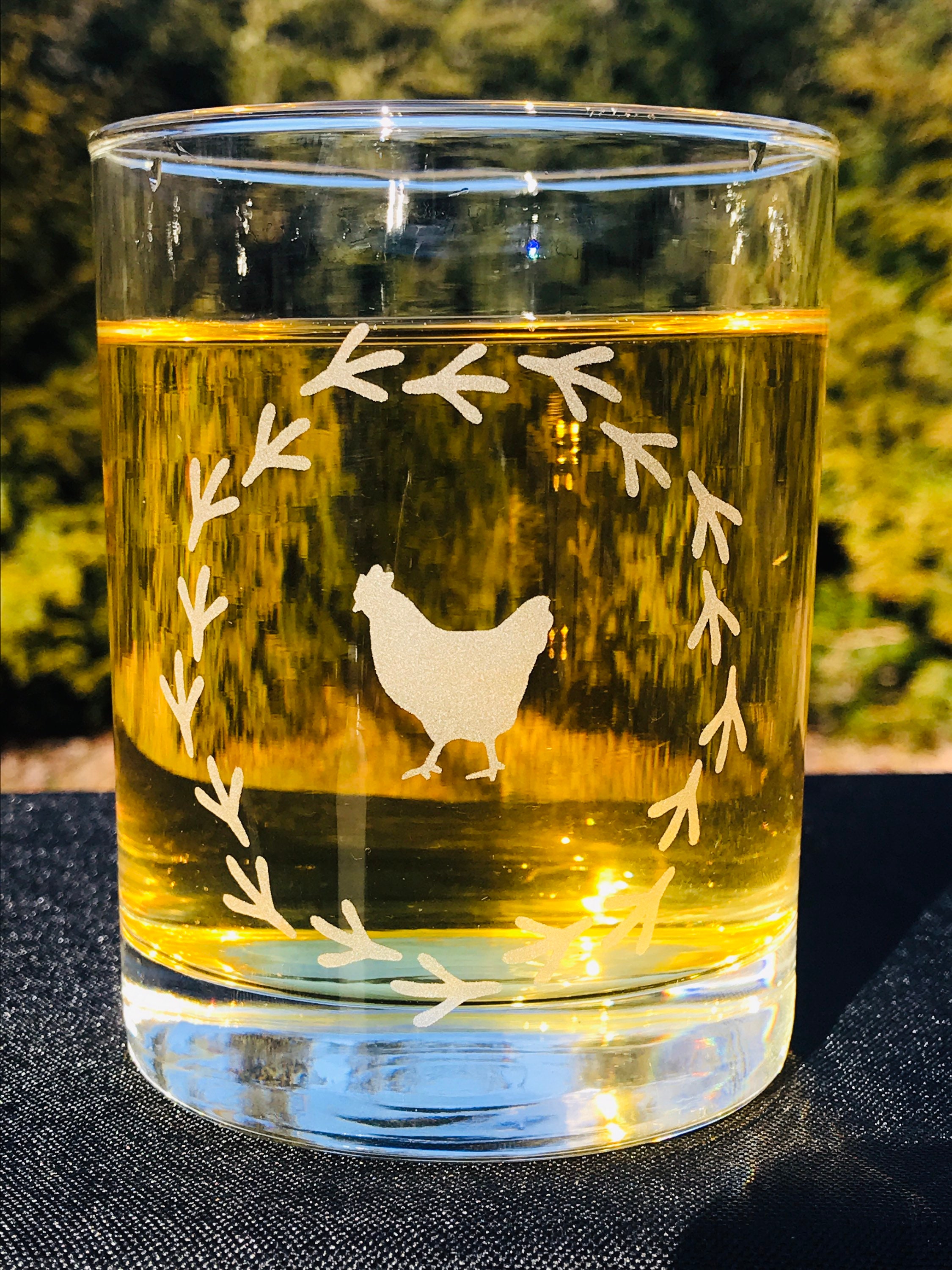 Chicken Glass, Etched Chicken Glass, Personalized Chicken Glass, Gift ...