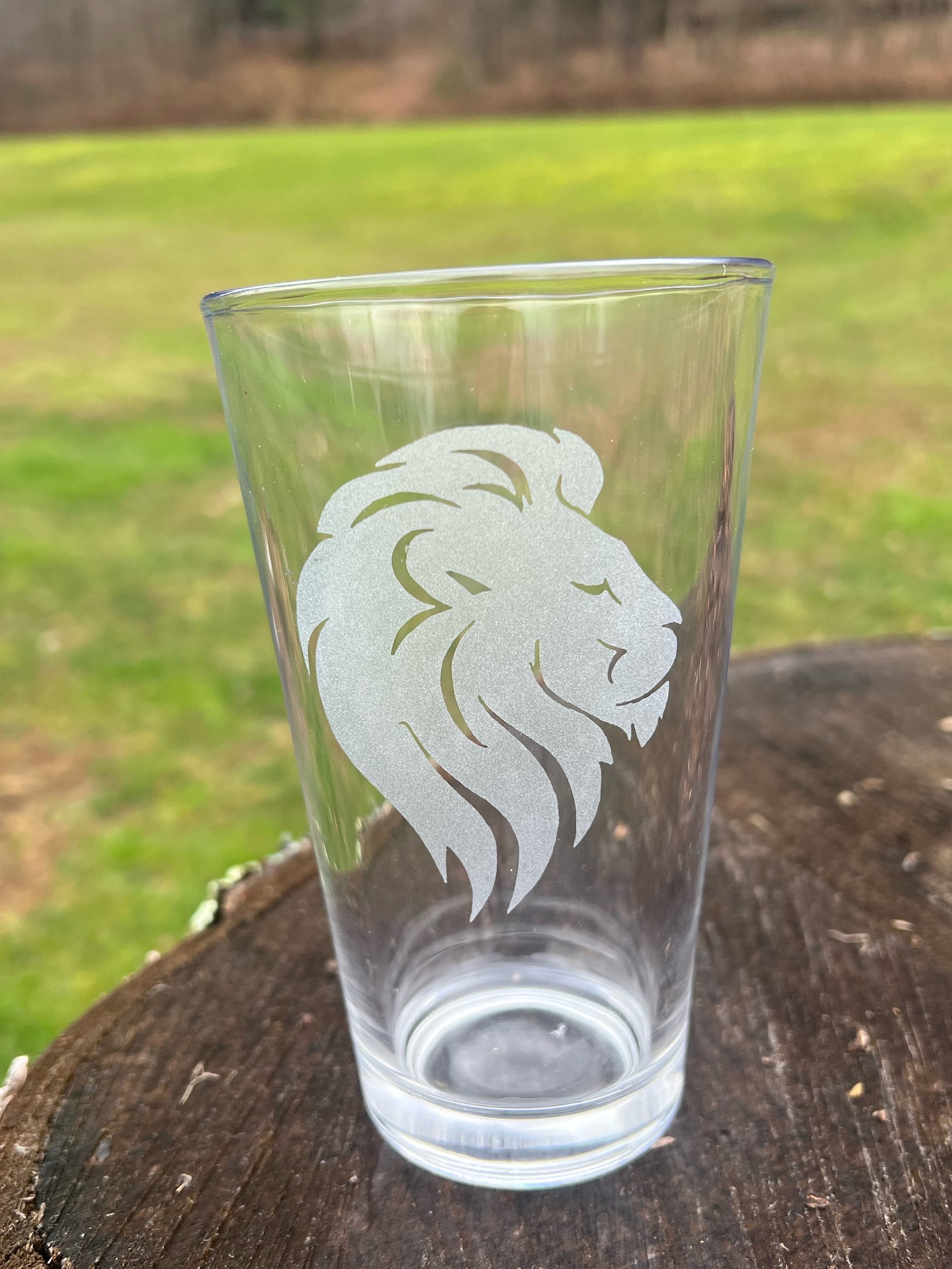 Lion, Lion Glass, Custom Barware With Lion, Personalized Beer Glass ...
