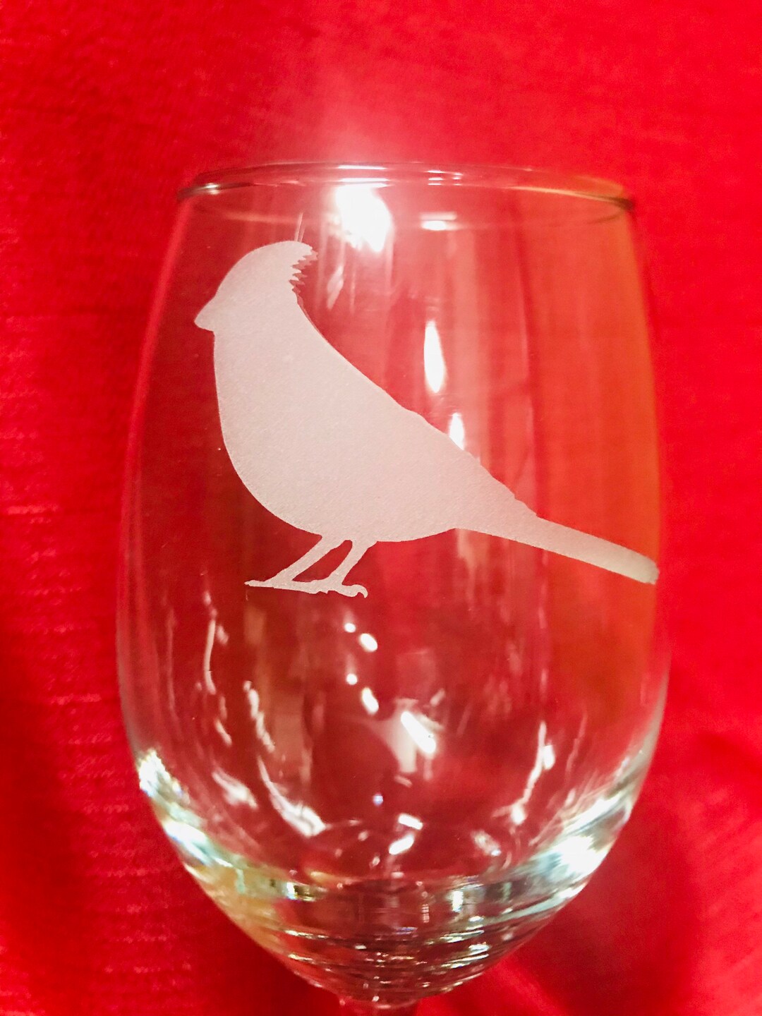 Cardinal Stemless Etched Wine Glass, Personalized Bird Lovers Gift ...