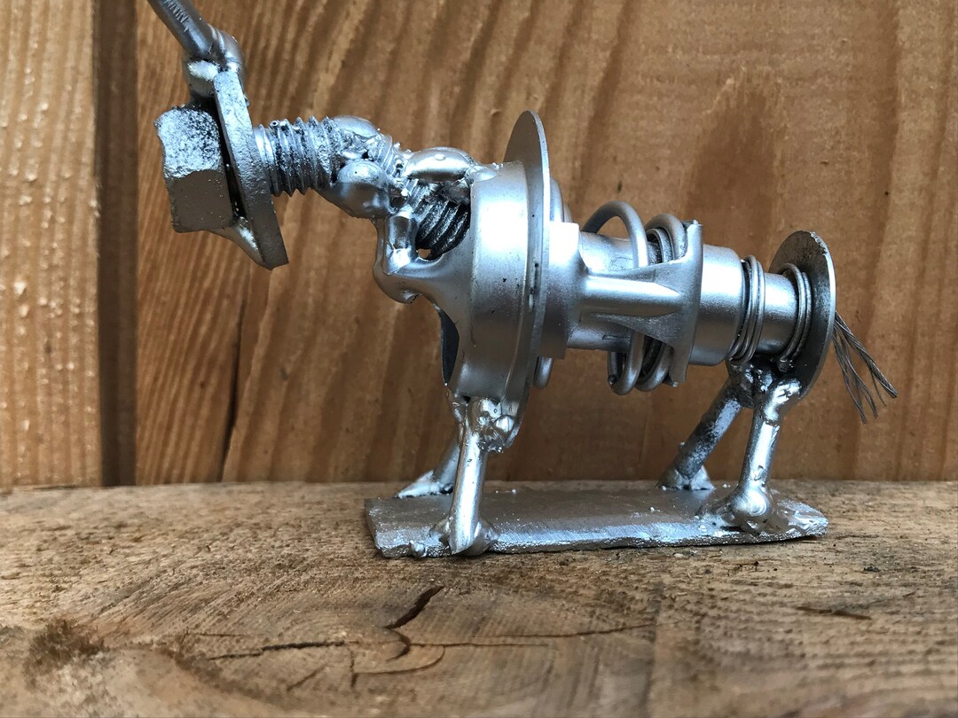 Bull Figure, Cowboy Figure, Recycled Art, Metal Figures, Rodeo Cowboy ...