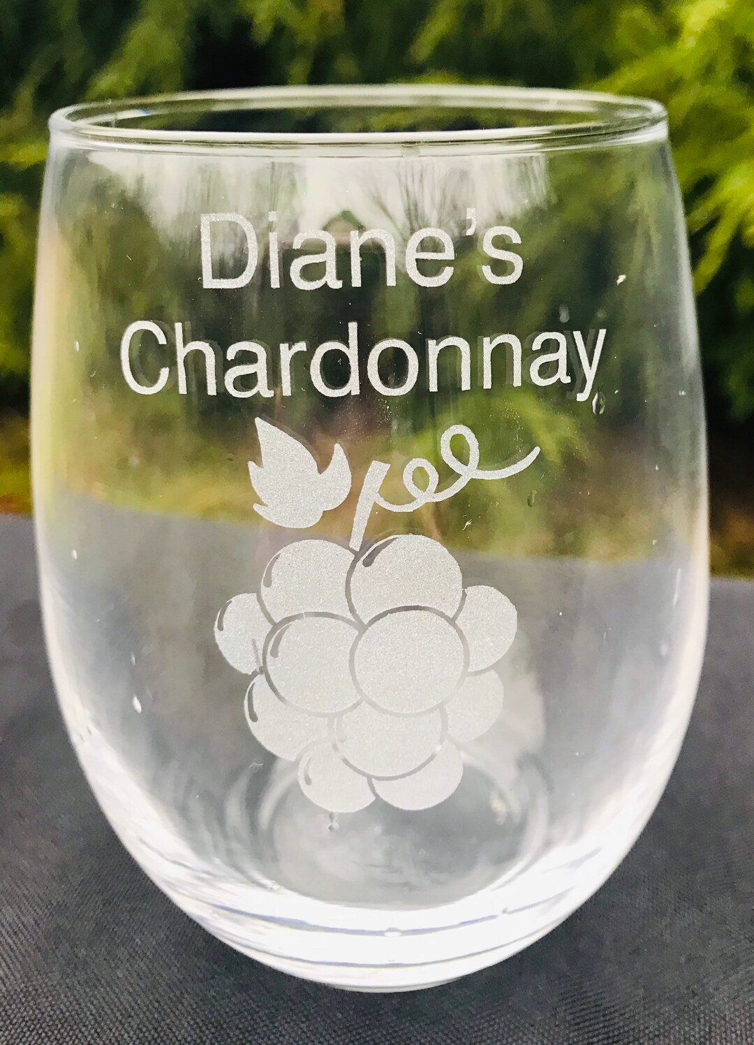 Personalized Chardonnay Glass, Customized Chardonnay Wine Glass, Etched ...