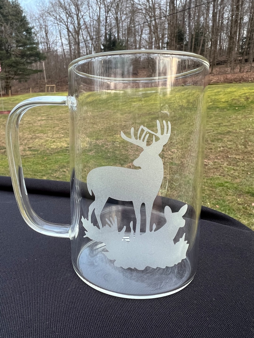Custom Deer Glass, Personalized Whisky Glass, Etched Deer Glasses, Gift ...
