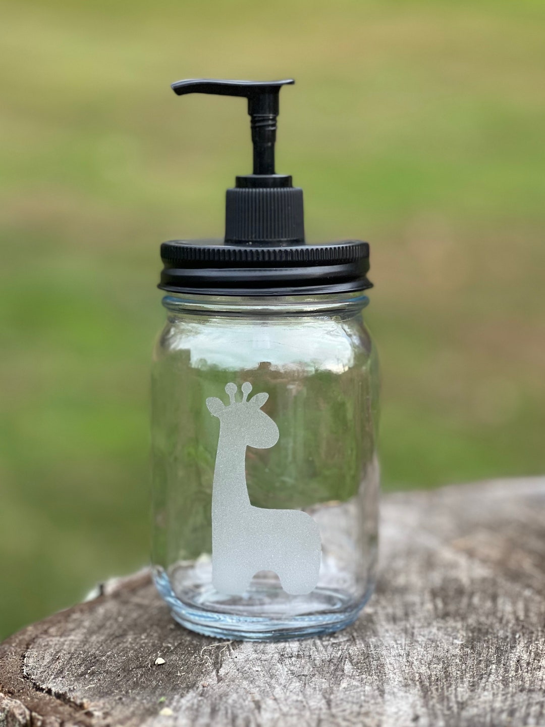 Giraffe, Giraffe Gift, Mason Jar Soap Dispenser, Giraffe Soap Dispenser ...