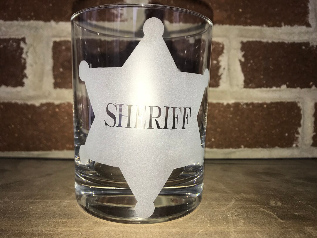 Gift for Sheriff, Custom Sheriff Gift, Sheriff Whiskey Glass, Gift for ...