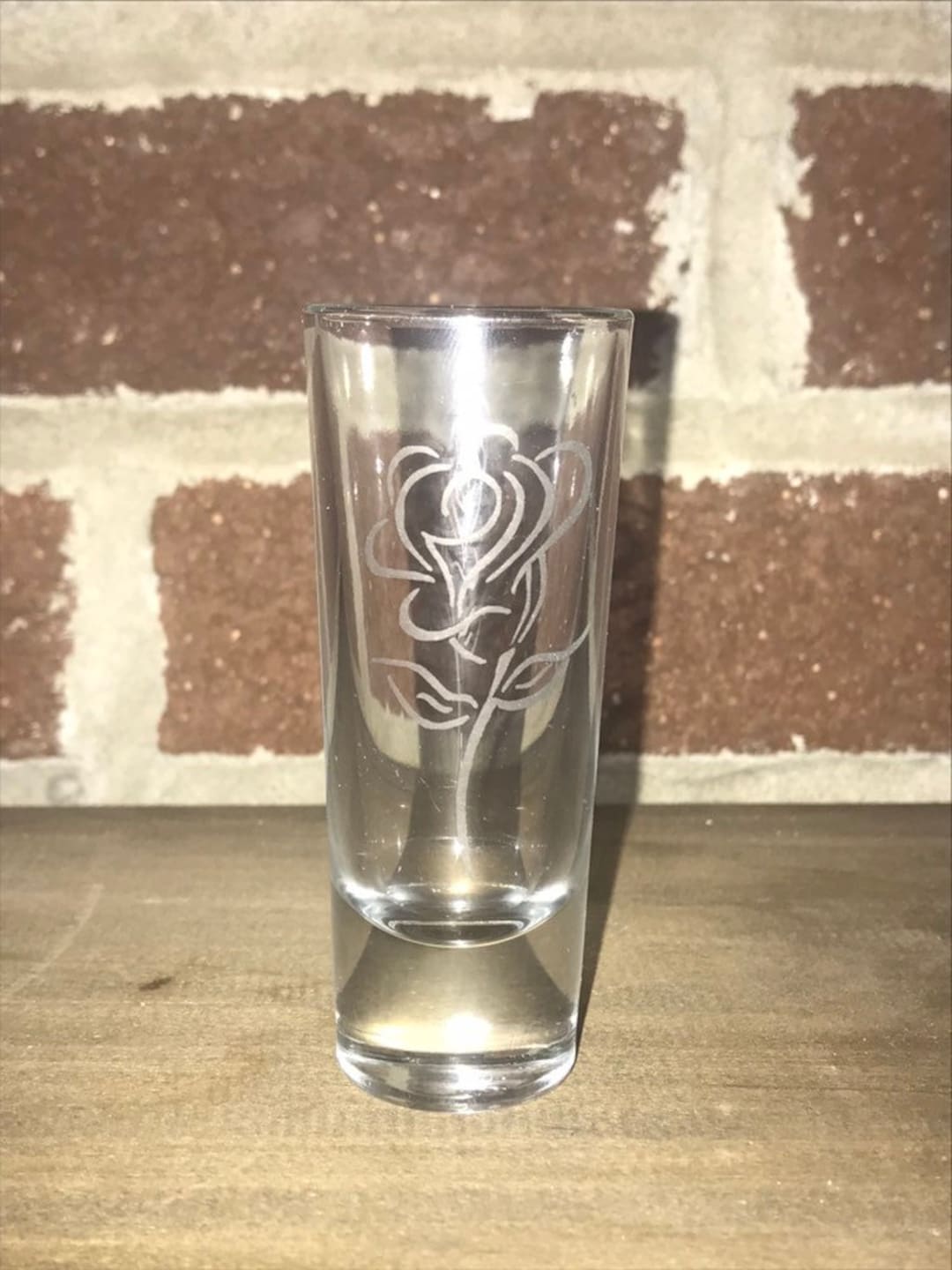 Rose Shot Glass, Rose Wine Glass, Etched Rose Glass, Personalized Rose ...