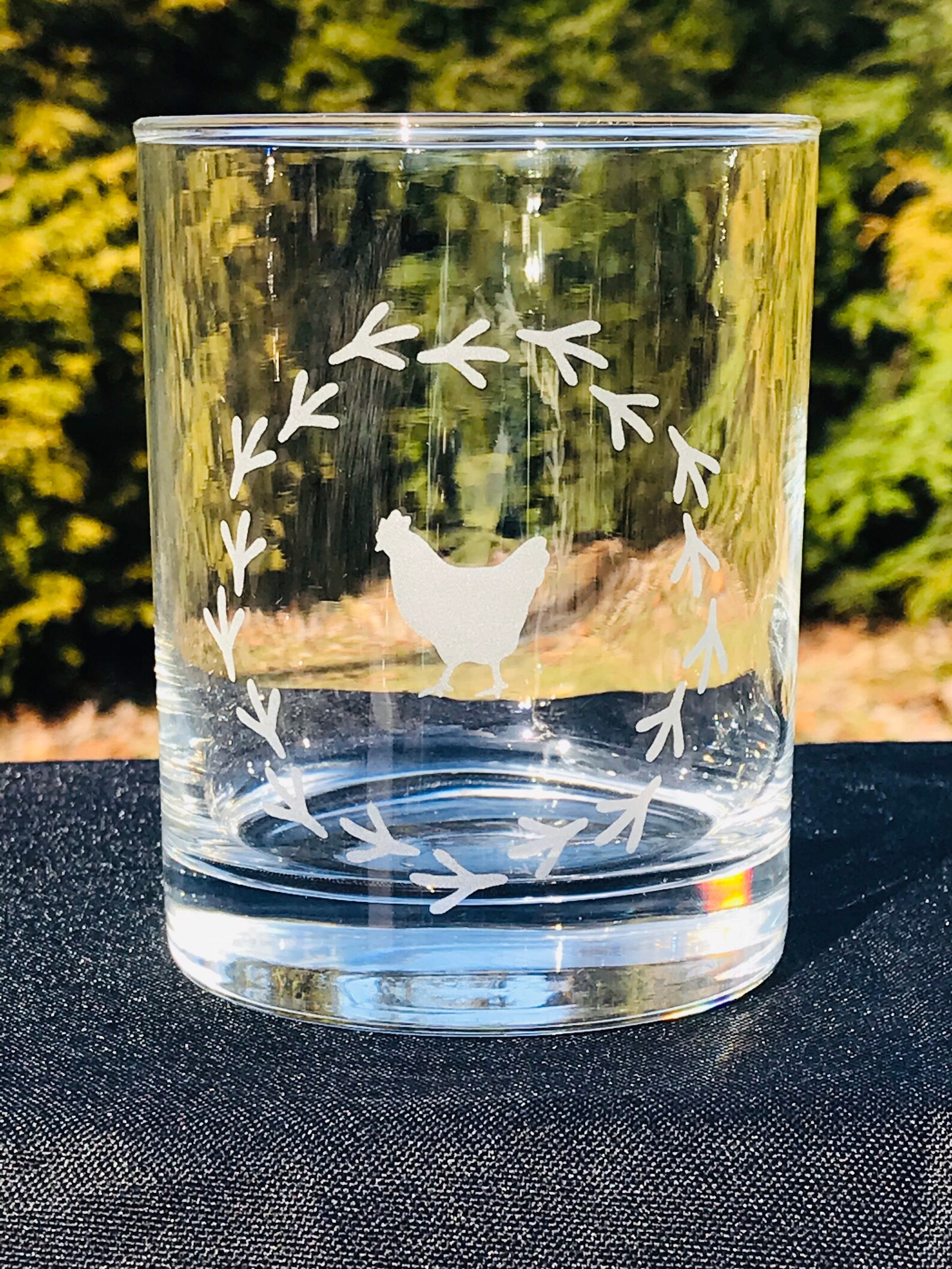 Chicken Glass, Etched Chicken Glass, Personalized Chicken Glass, Gift ...