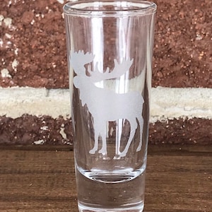 Moose Shot Glass, Custom Etched Moose, Groomsmen Gift, 21st Birthday ...