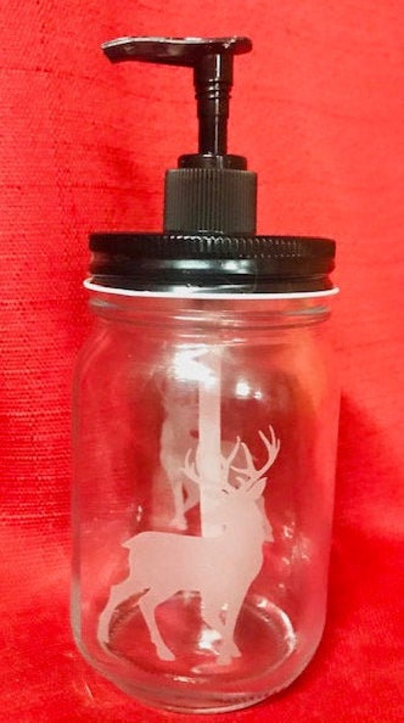 Deer, Deer Soap Dispenser, Gift for Him, Rustic Soap Dispenser, Mason ...