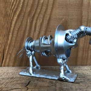 Bull Figure, Cowboy Figure, Recycled Art, Metal Figures, Rodeo Cowboy ...