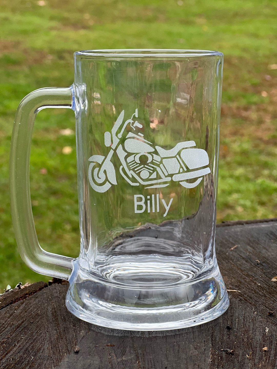 Motorcycle Mug, Personalized Motorcycle Beer Glass, Custom Motorcycle ...