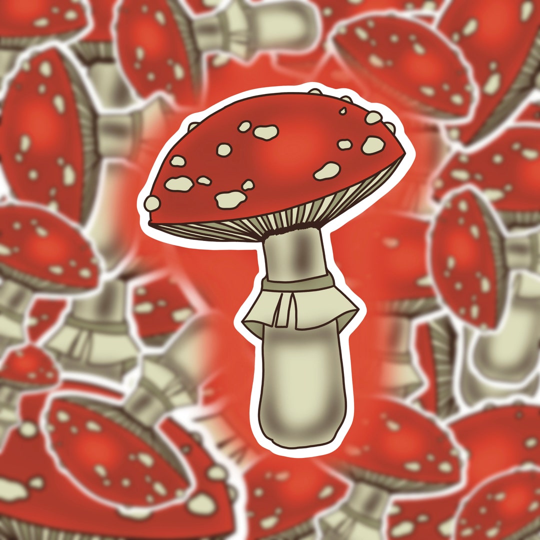 Red Mushroom Sticker - Vinyl Weatherproof Sticker - Die Cut Sticker for ...