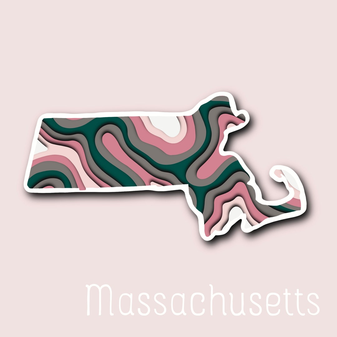 Massachusetts State Sticker - Weatherproof Vinyl Sticker - Weatherproof ...