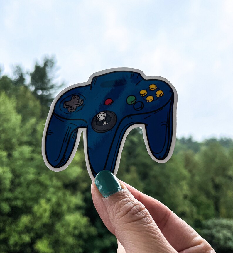 Retro N64 Controller Sticker - Weatherproof Vinyl - Laptops and Water ...