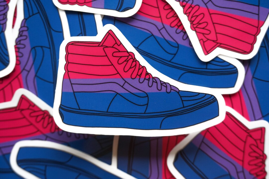Bisexual Pride Flag Sneaker Sticker - Vinyl Sticker - Die Cut Sticker ...