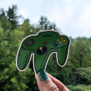 Retro N64 Controller Vinyl Sticker - Video Games - Die Cut Sticker for ...
