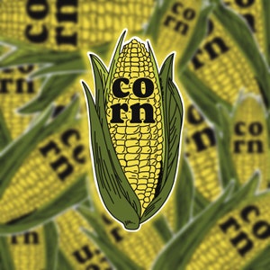 Corn on the Cob Vinyl Sticker - Its Corn! - Diecut Stickers for Water ...
