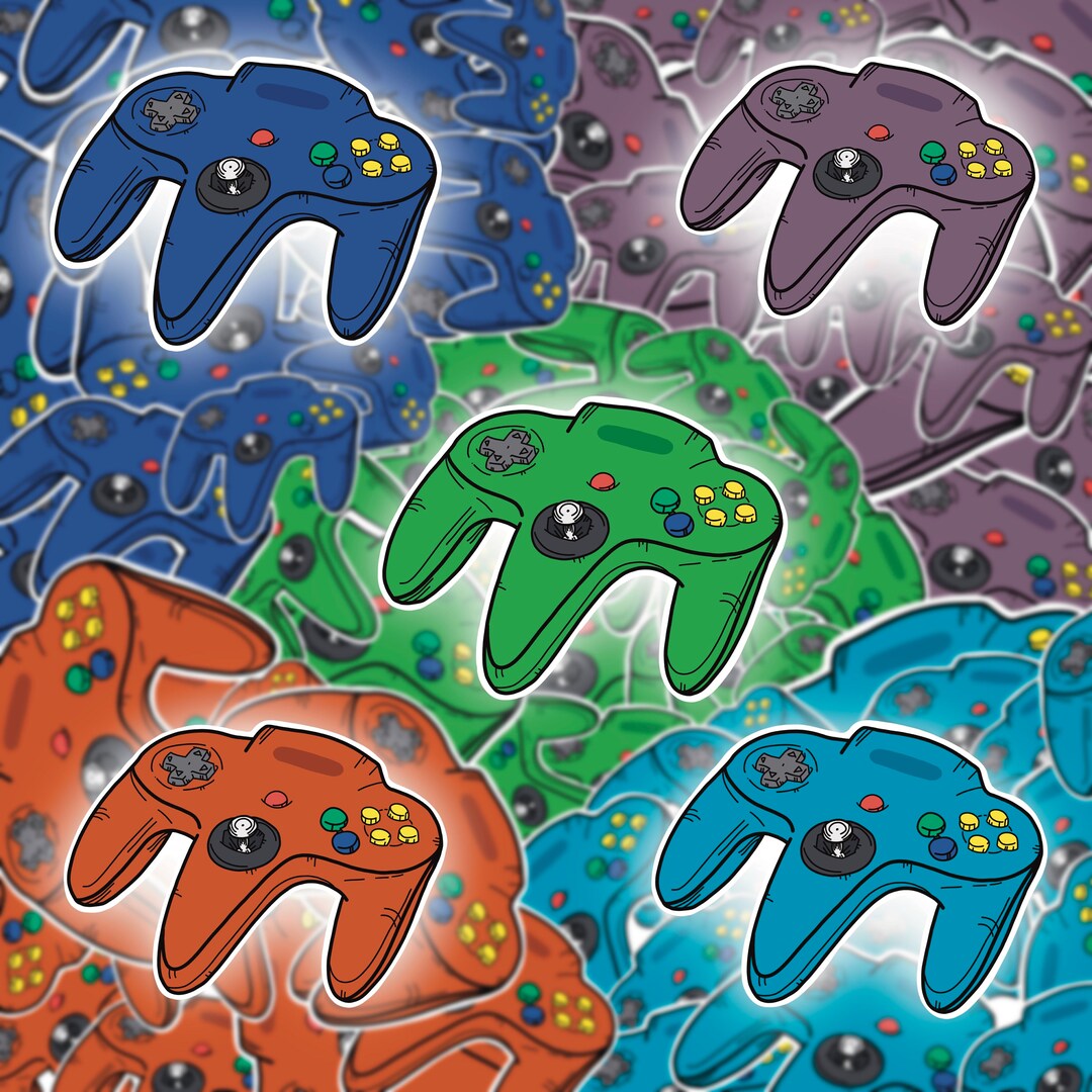 Retro N64 Controller Vinyl Sticker - Video Games - Die Cut Sticker for ...