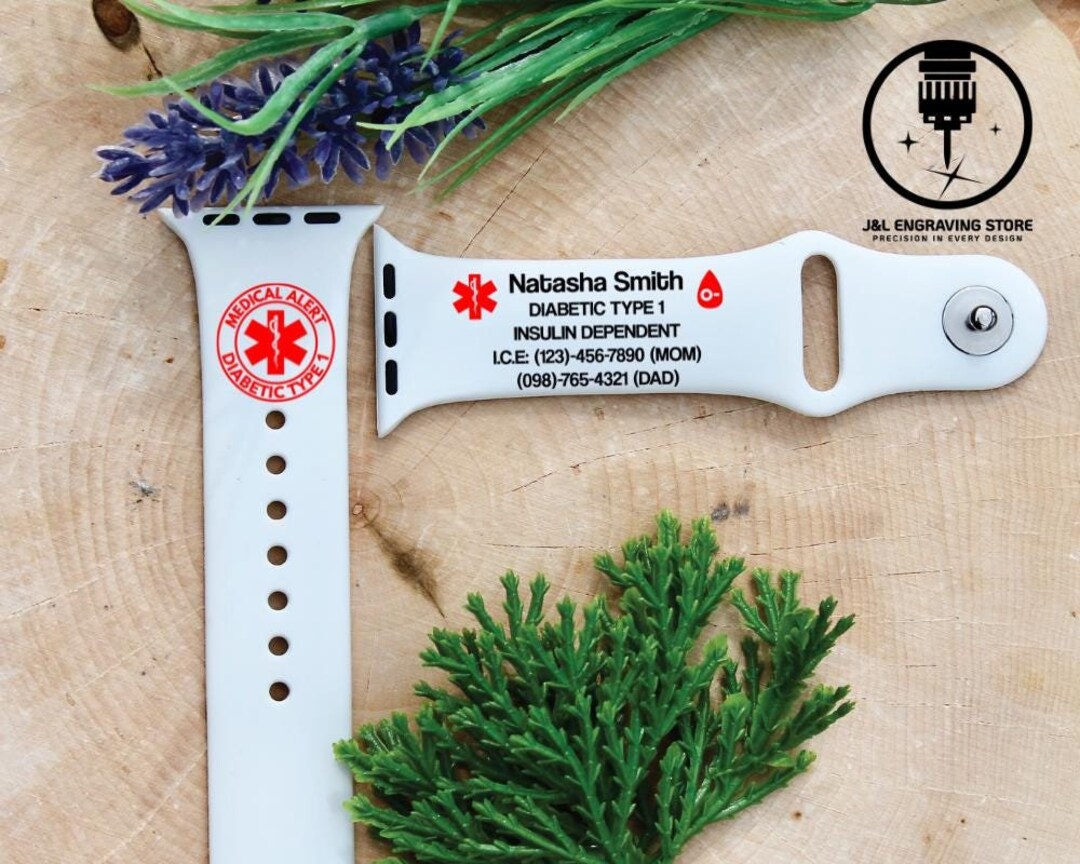 Medical Alert Watch Band Allergy for Apple Watch Medical Condition ...
