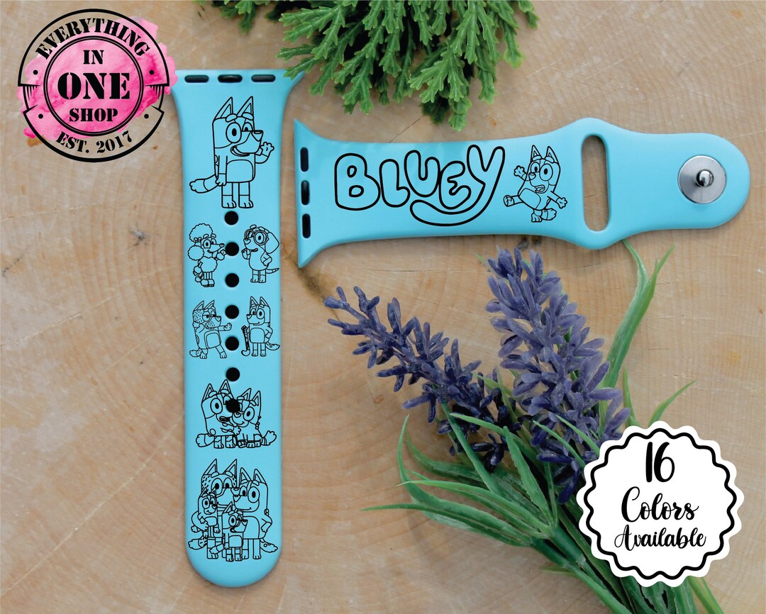 Bluey Apple Watch Band, Bluey Laser Engraved Watch Band, Personalized ...