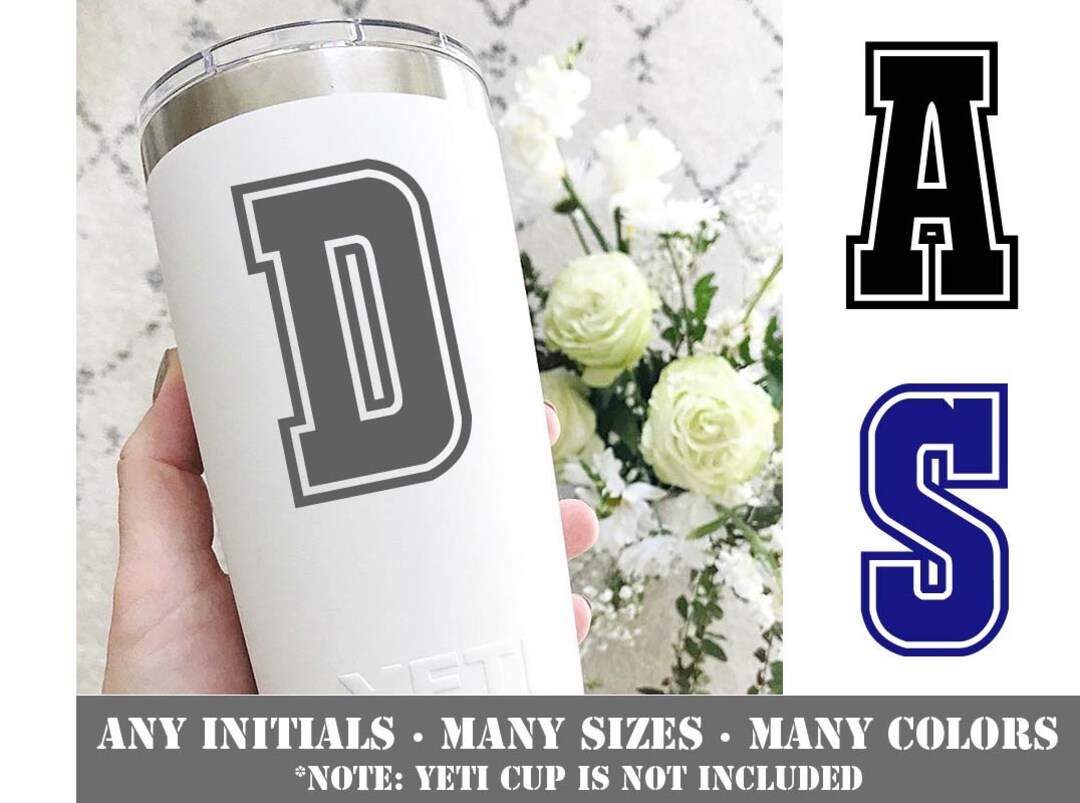 Single Initial Decal | Initial Decals for Him | Vinyl Monogram Decal ...