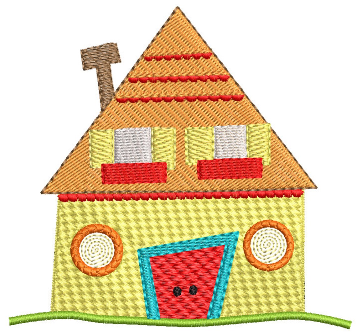 Quirky Houses Machine Embroidery Quality Embroider - Etsy